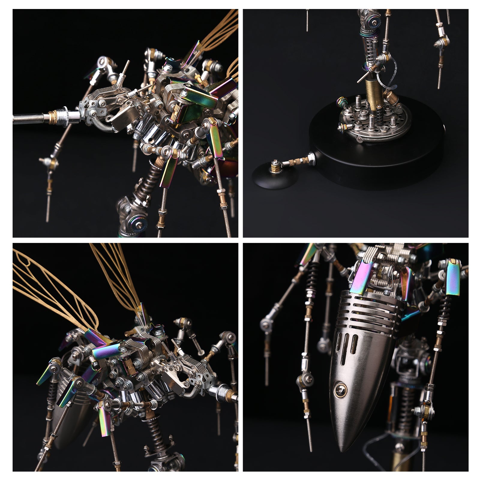 Steampunk Big Mosquito Insect Model Kit Metal Art Insect Statue-Blood0