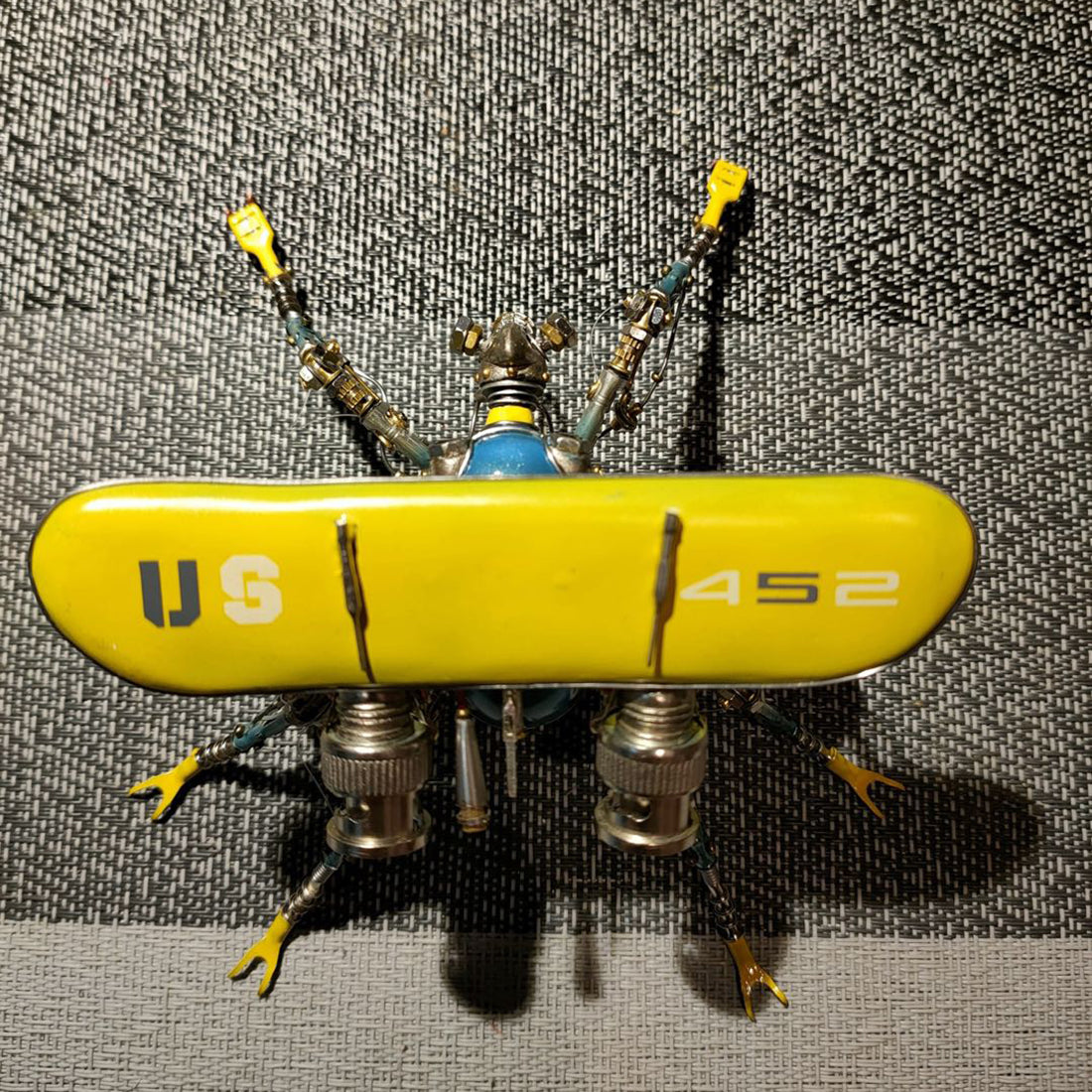 Steampunk Biplane Fighter Beetle Insect Metal Bug Model