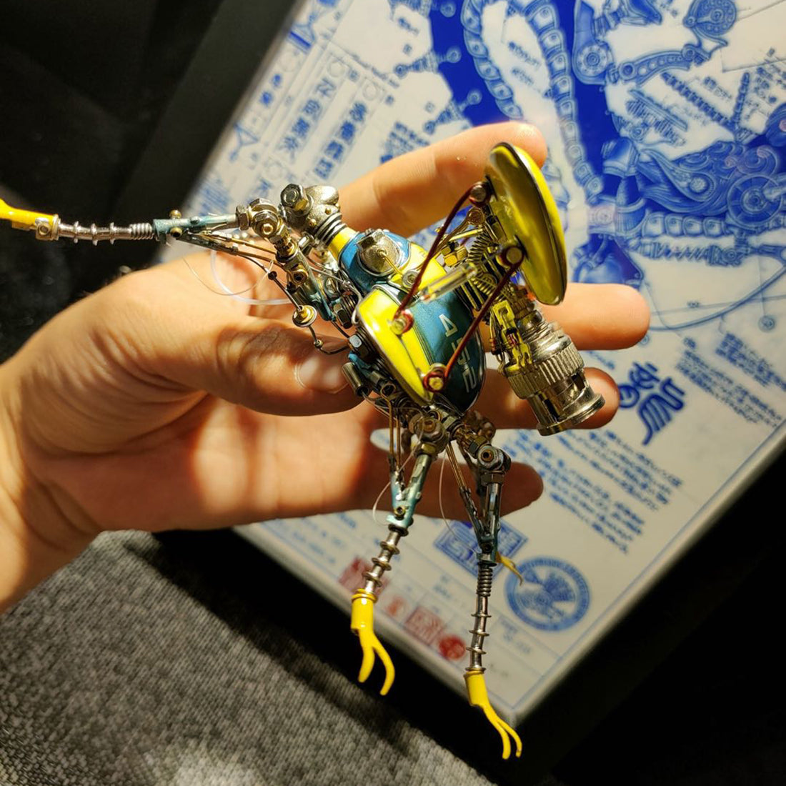 Steampunk Biplane Fighter Beetle Insect Metal Bug Model