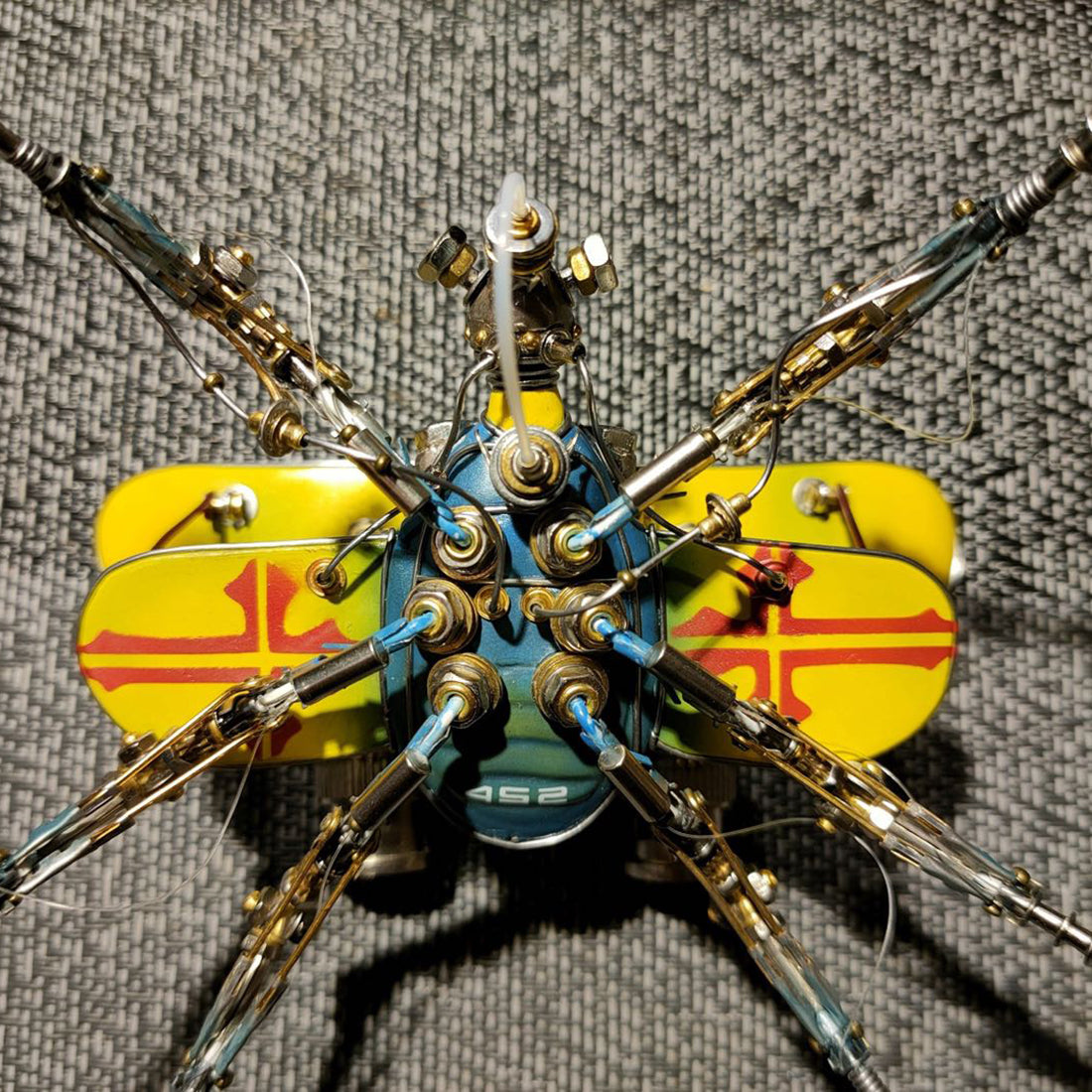 Steampunk Biplane Fighter Beetle Insect Metal Bug Model