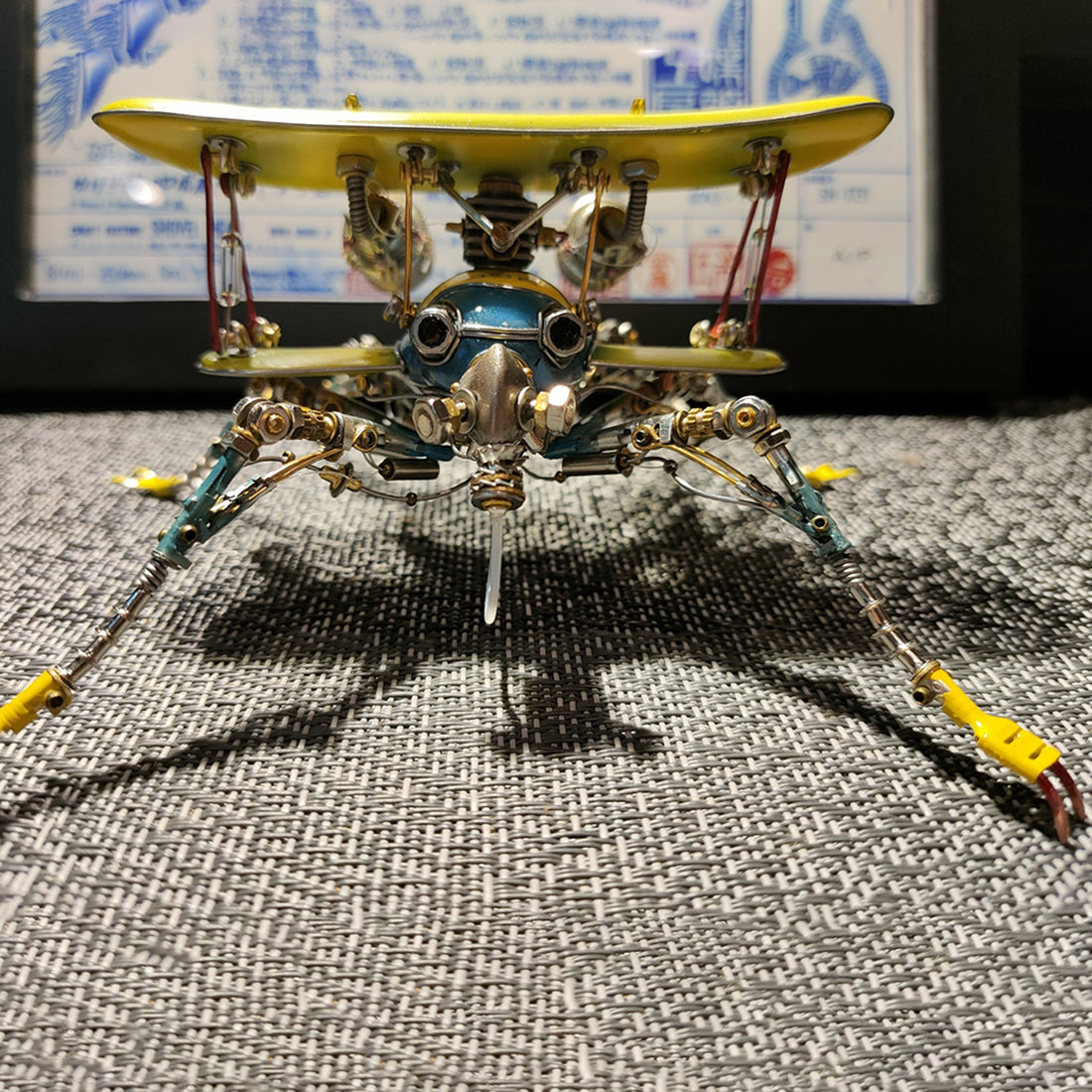 Steampunk Biplane Fighter Beetle Insect Metal Bug Model