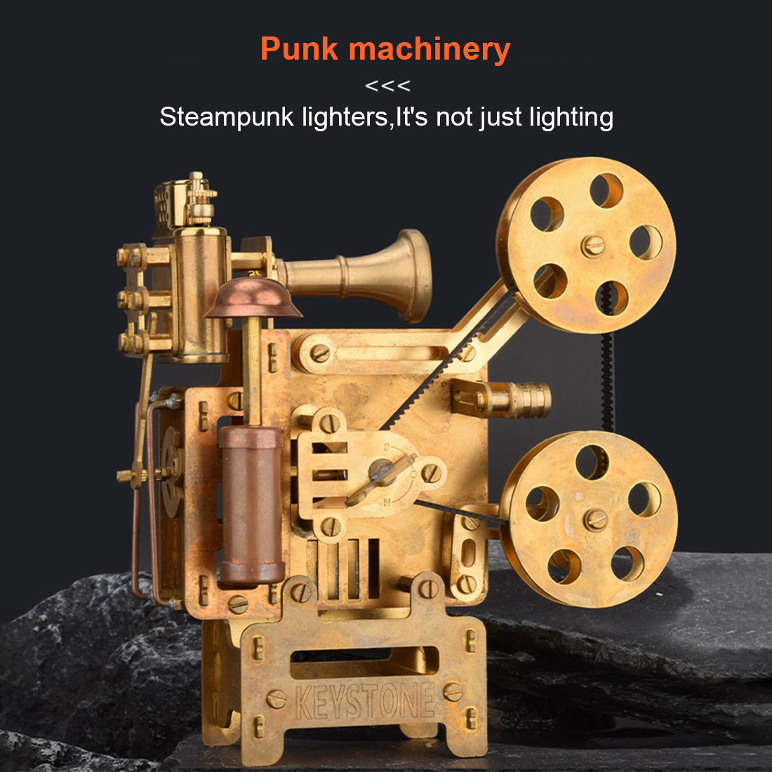 Steampunk Brass Kerosene Vintage Lighter Movie Projector Style