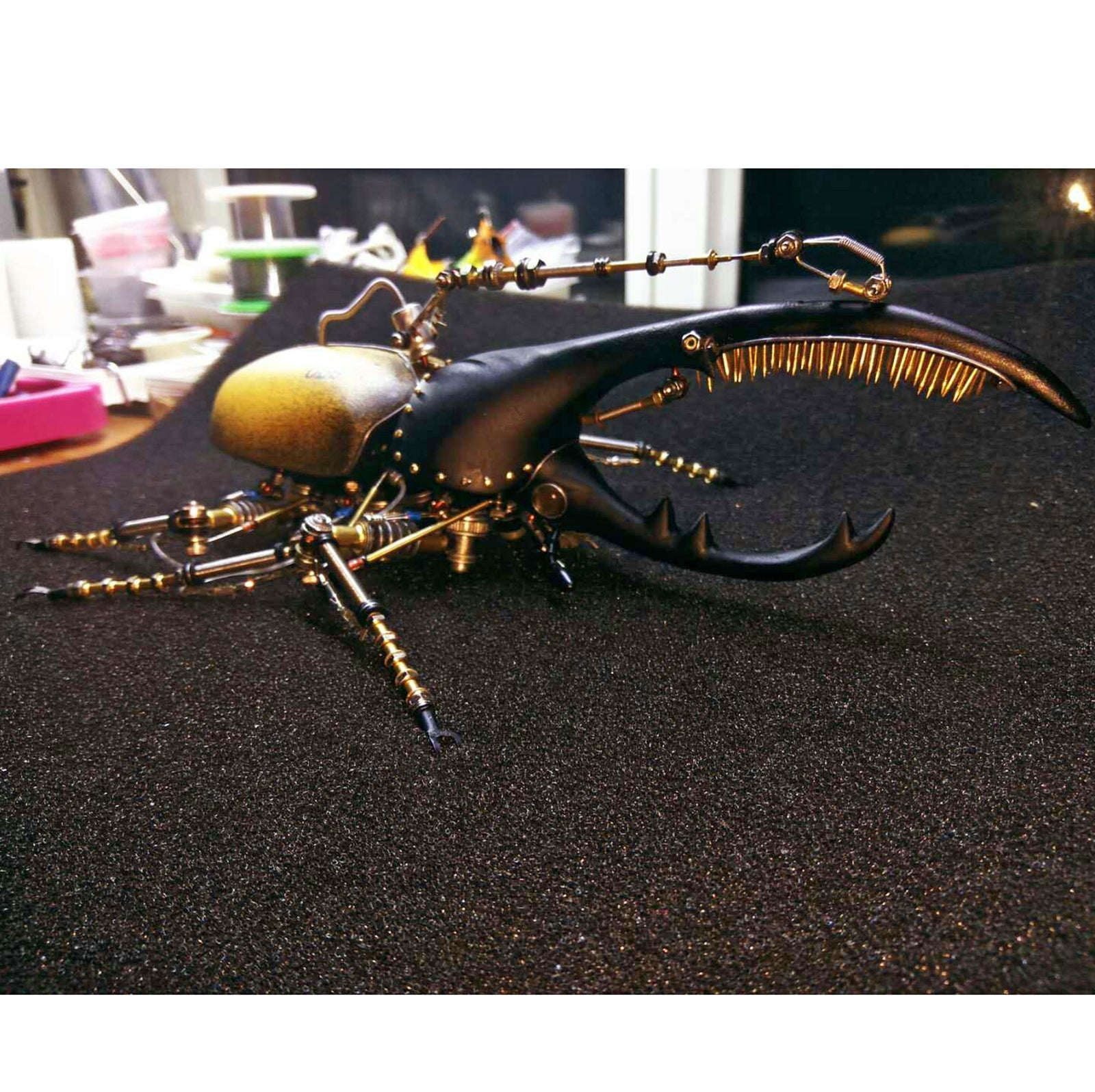 Steampunk Dynastes Bug Mechanical Model Kits Metal Sculpture Crafts