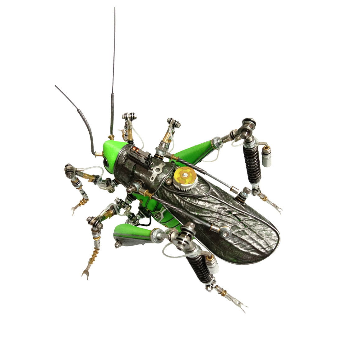 Steampunk Mechanical Metal Green Locust Bug Insect Sculptures Puzzle A