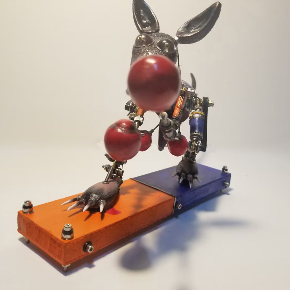 Steampunk Mechanical Metal Kangaroo Boxer Assembled Model Kits Animal
