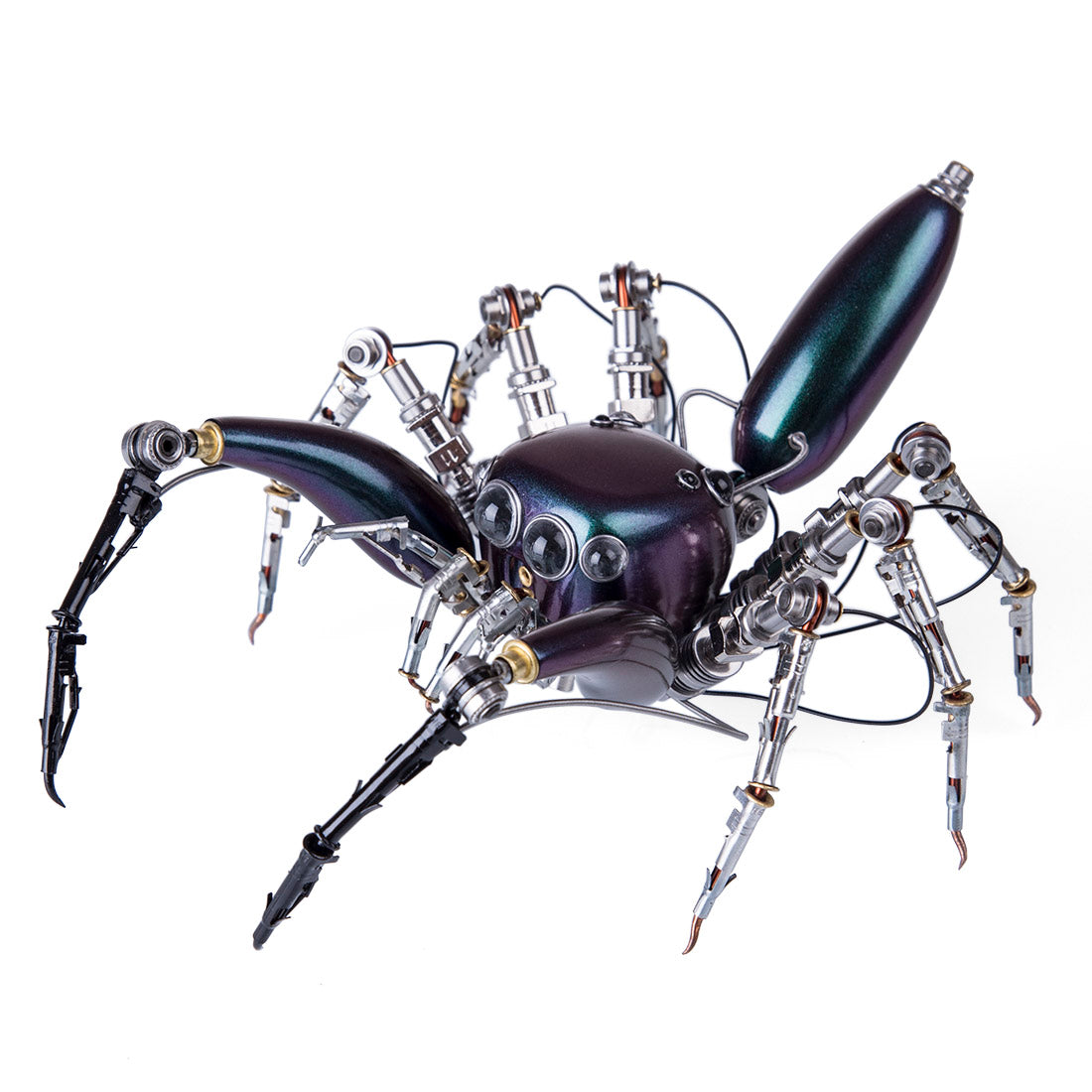 Steampunk Mechanical Metal Purple Spider 3D Sculpture Assembled Model