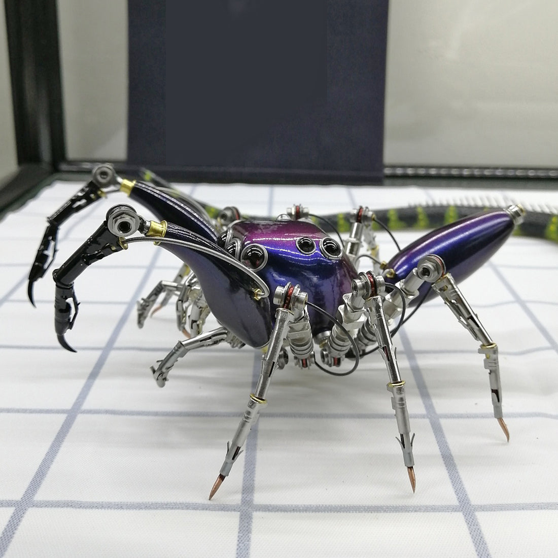 Steampunk Mechanical Metal Purple Spider 3D Sculpture Assembled Model