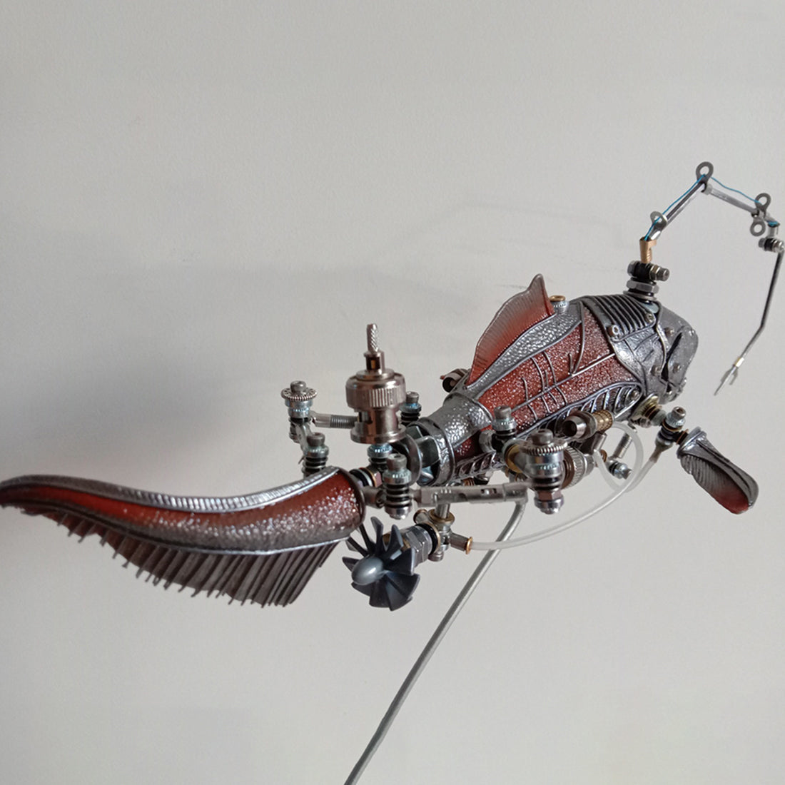 Steampunk Metal Dunkleosteus Terrelli Antique Red Fish Assembled Model