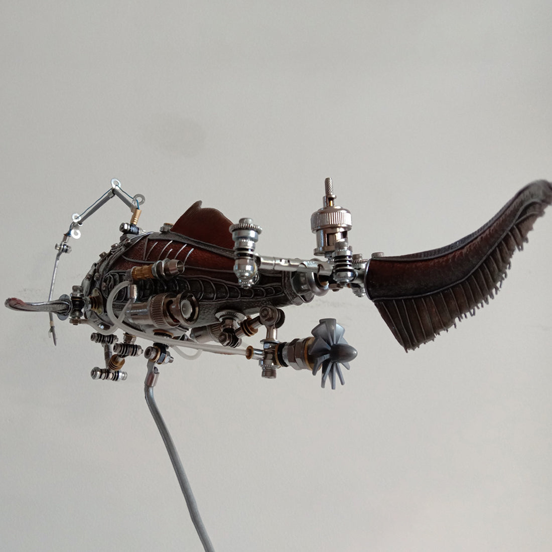 Steampunk Metal Dunkleosteus Terrelli Antique Red Fish Assembled Model