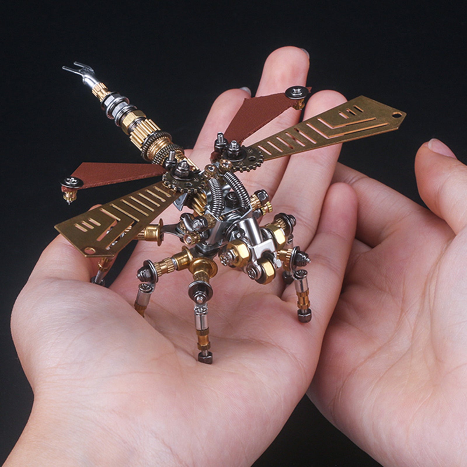 Steampunk Metal Fire Fly Insect Bugs Puzzle DIY Model Kit with Display