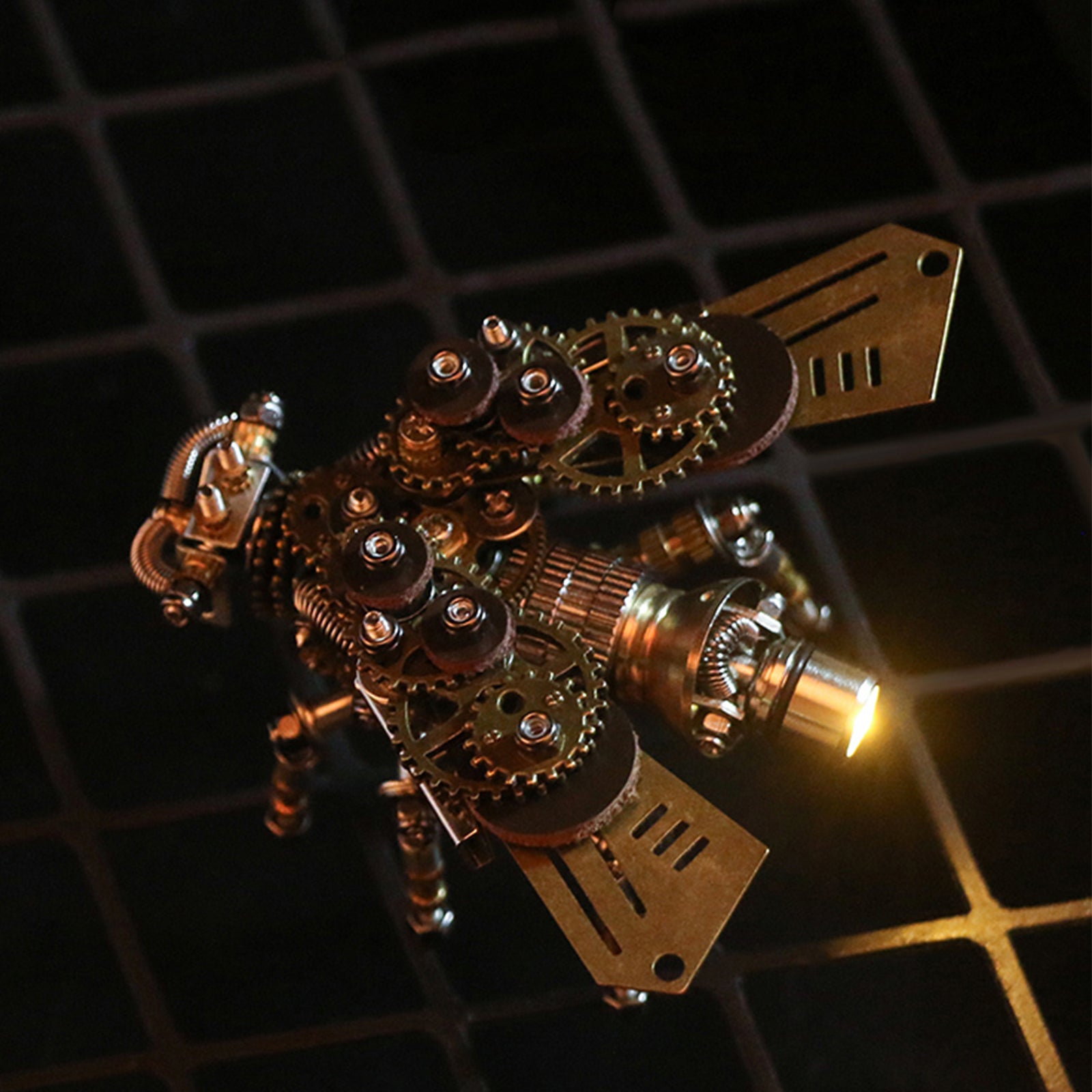 Steampunk Metal Fire Fly Insect Bugs Puzzle DIY Model Kit with Display