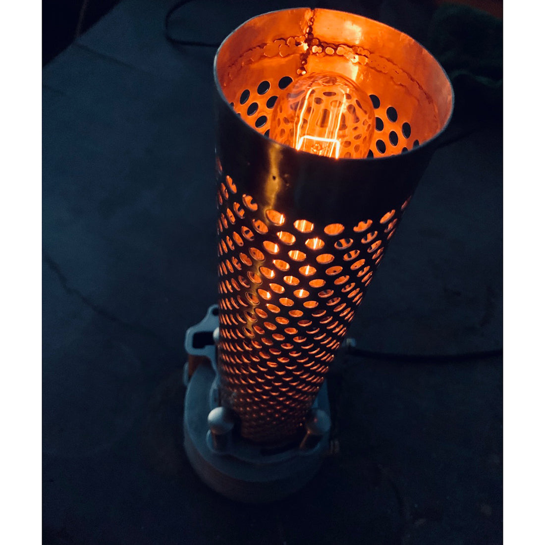Steampunk Metal Modified Silver Single Cylinder Chimney Shape Industri