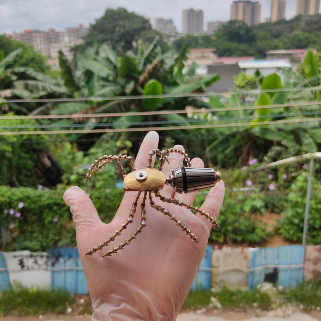 Steampunk Metal Wolf Spider Model