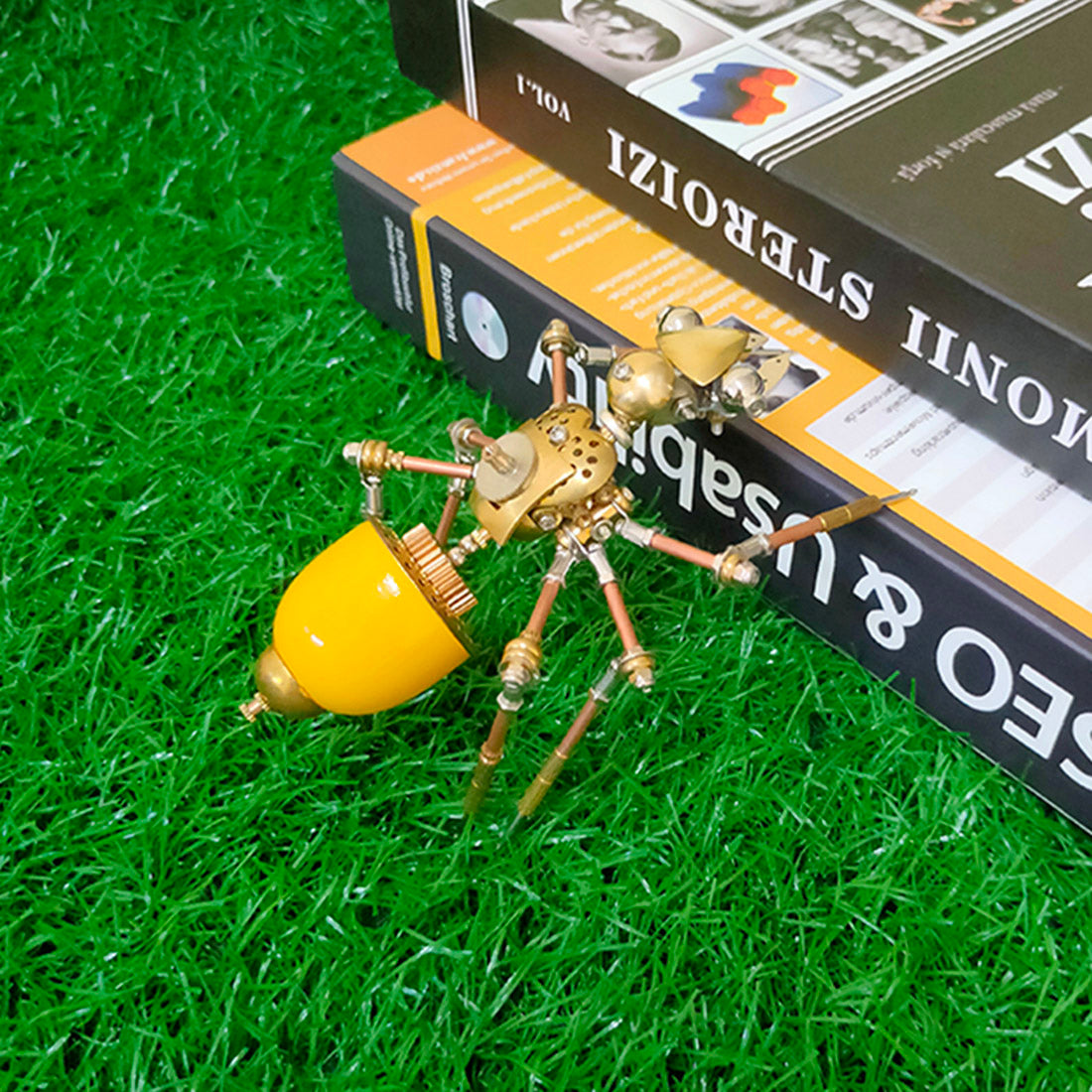 Steampunk Metal Yellow Ant Model