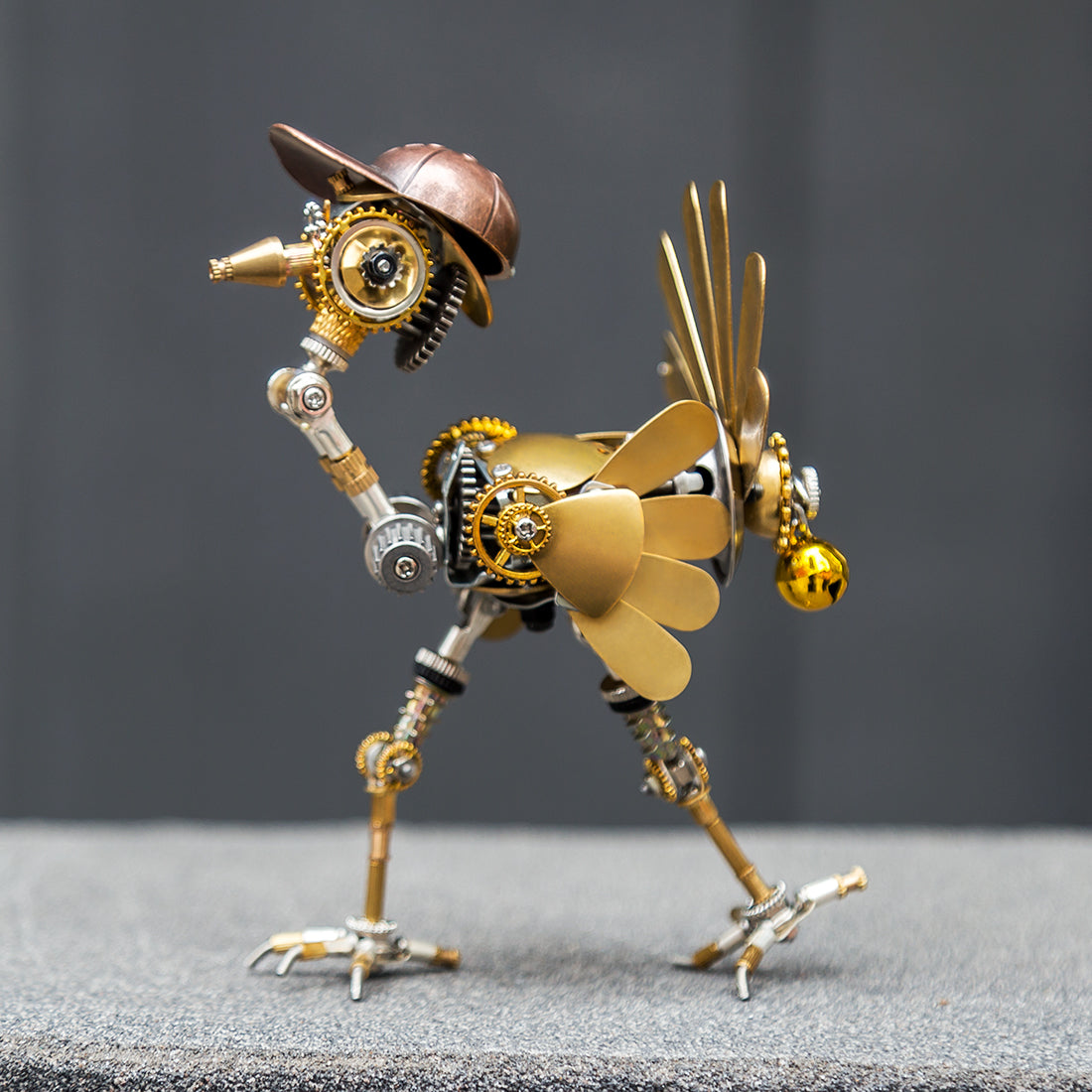 Steampunk Newspaper Boy Turkey with Newsboy cap 280PCS 3D Metal Model