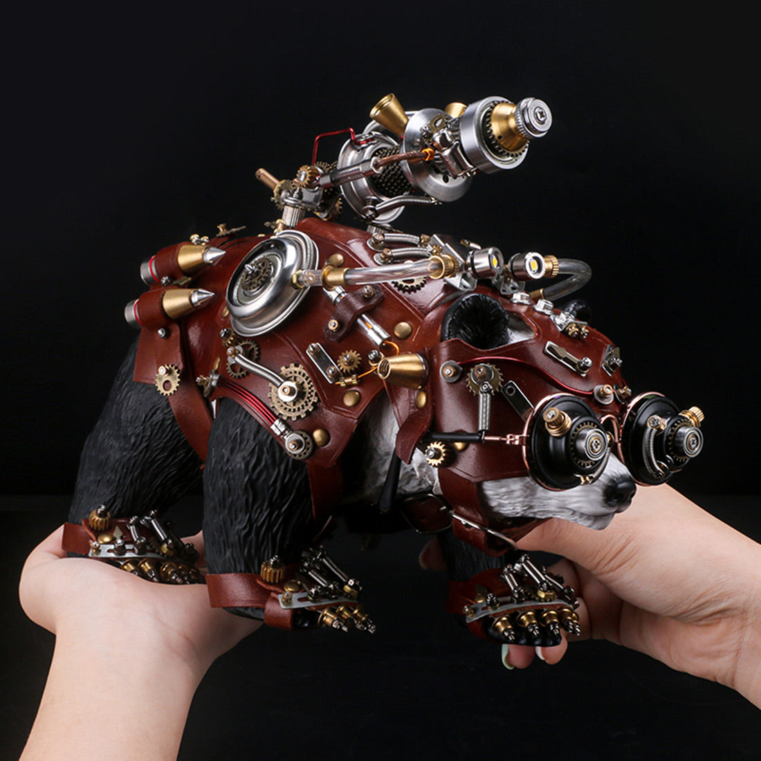 Steampunk Panda Warrior Metal Model with Sword -Blade Master