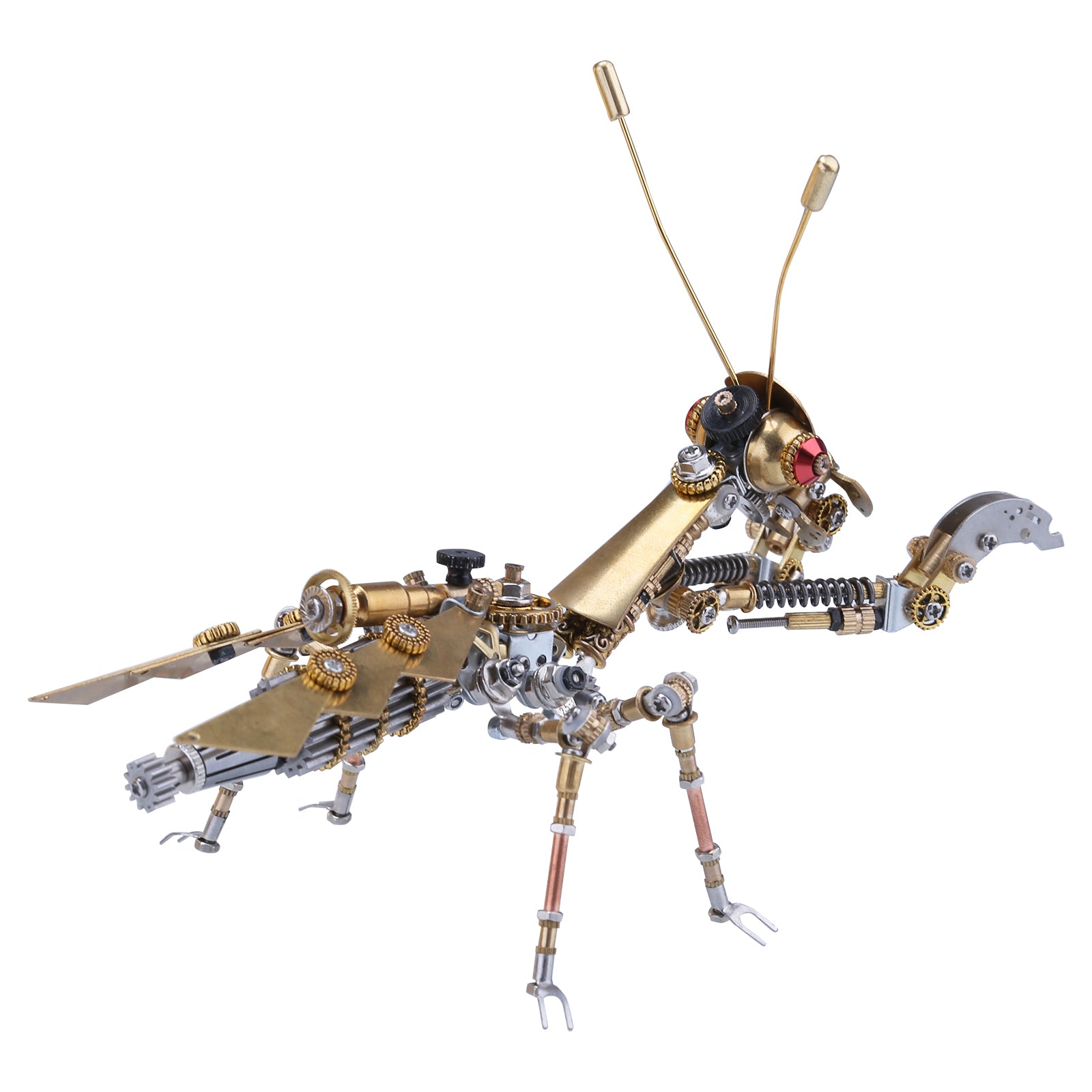 Steampunk Golden Praying Mantis Bug Metal Model DIY Kits for him