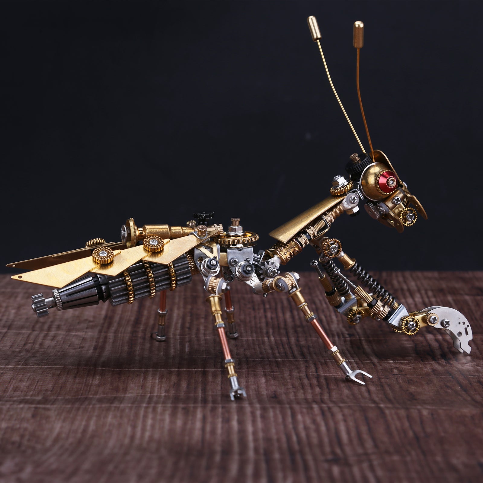Steampunk Golden Praying Mantis Bug Metal Model DIY Kits for him