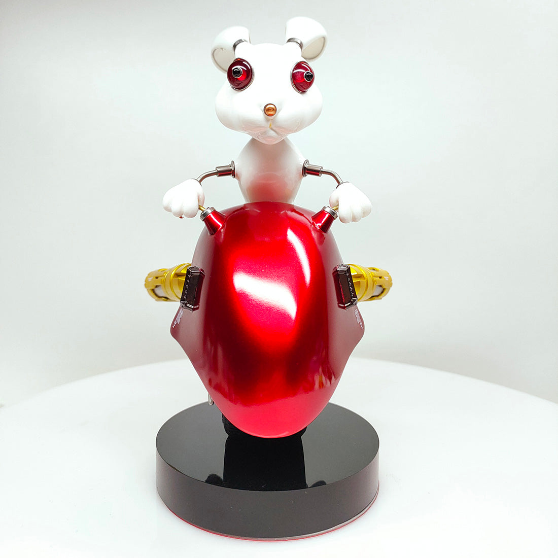 Steampunk Rabbit Motorcyclist Metal Art Model