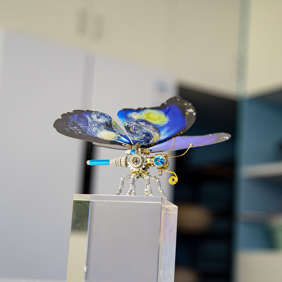 Steampunk Starry Night Blue Morpho Butterfly Metal Model DIY Kits