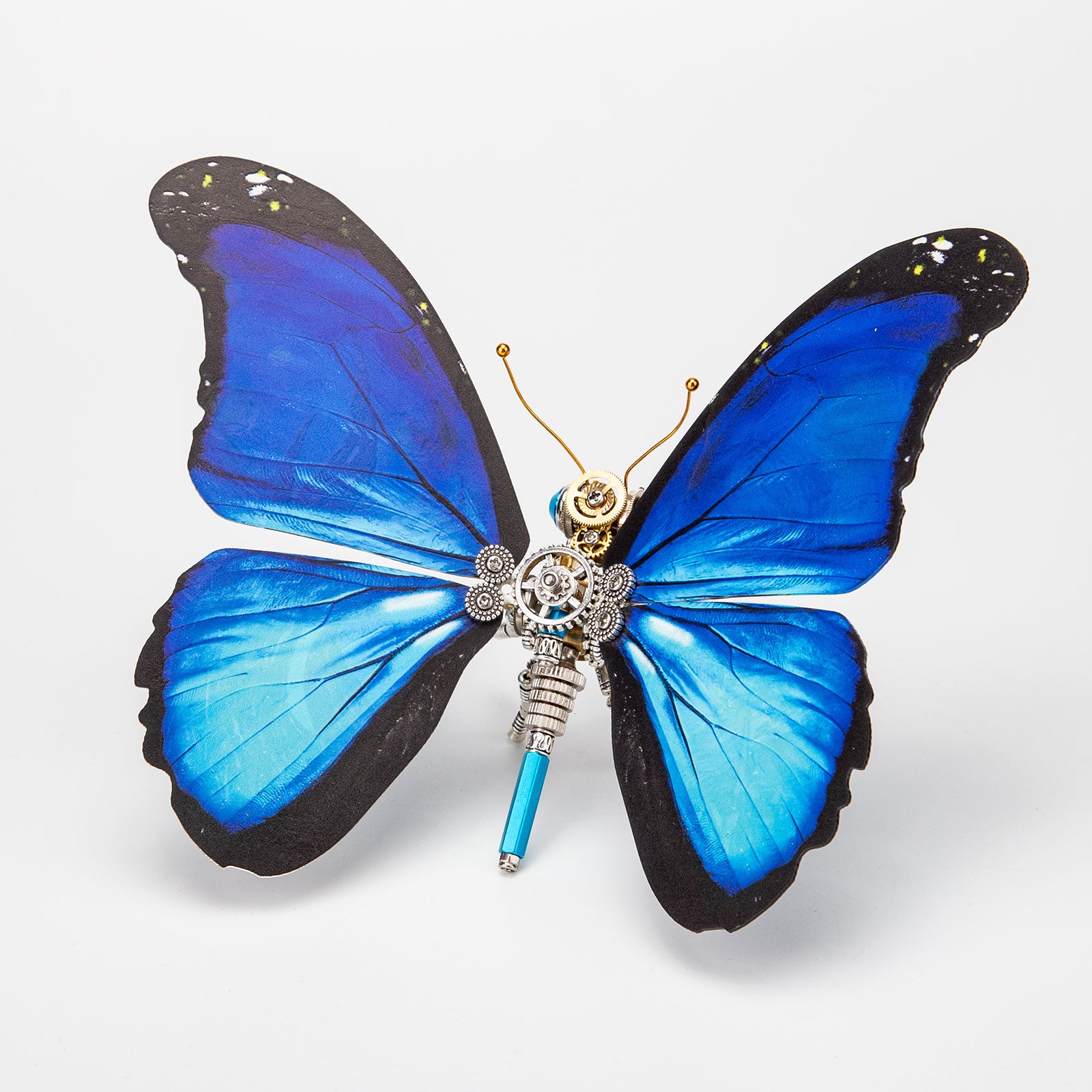 Steampunk Starry Night Blue Morpho Butterfly Metal Model DIY Kits