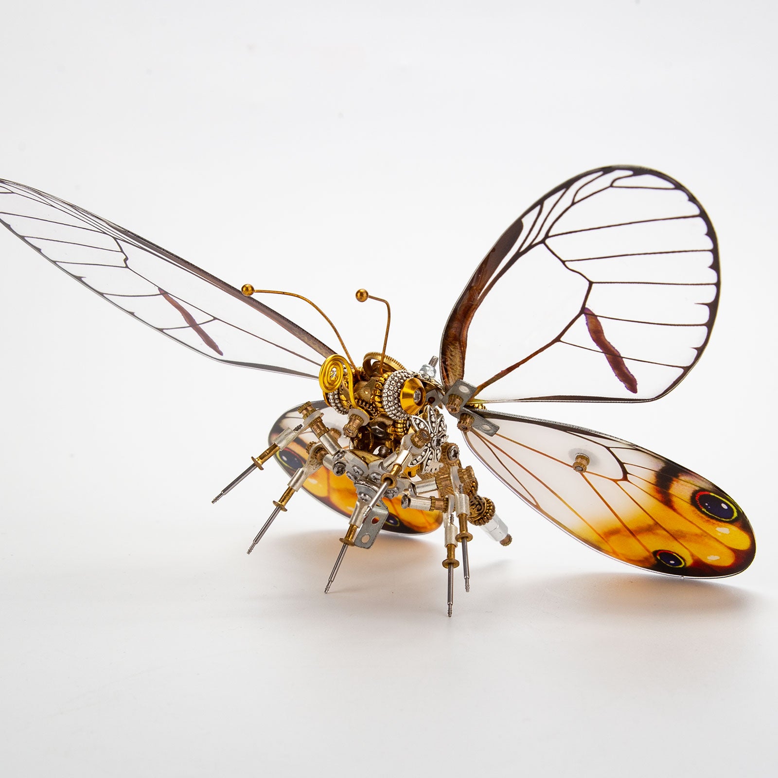 Steampunk Yellow-White Butterfly 3D Metal Puzzle DIY Kits