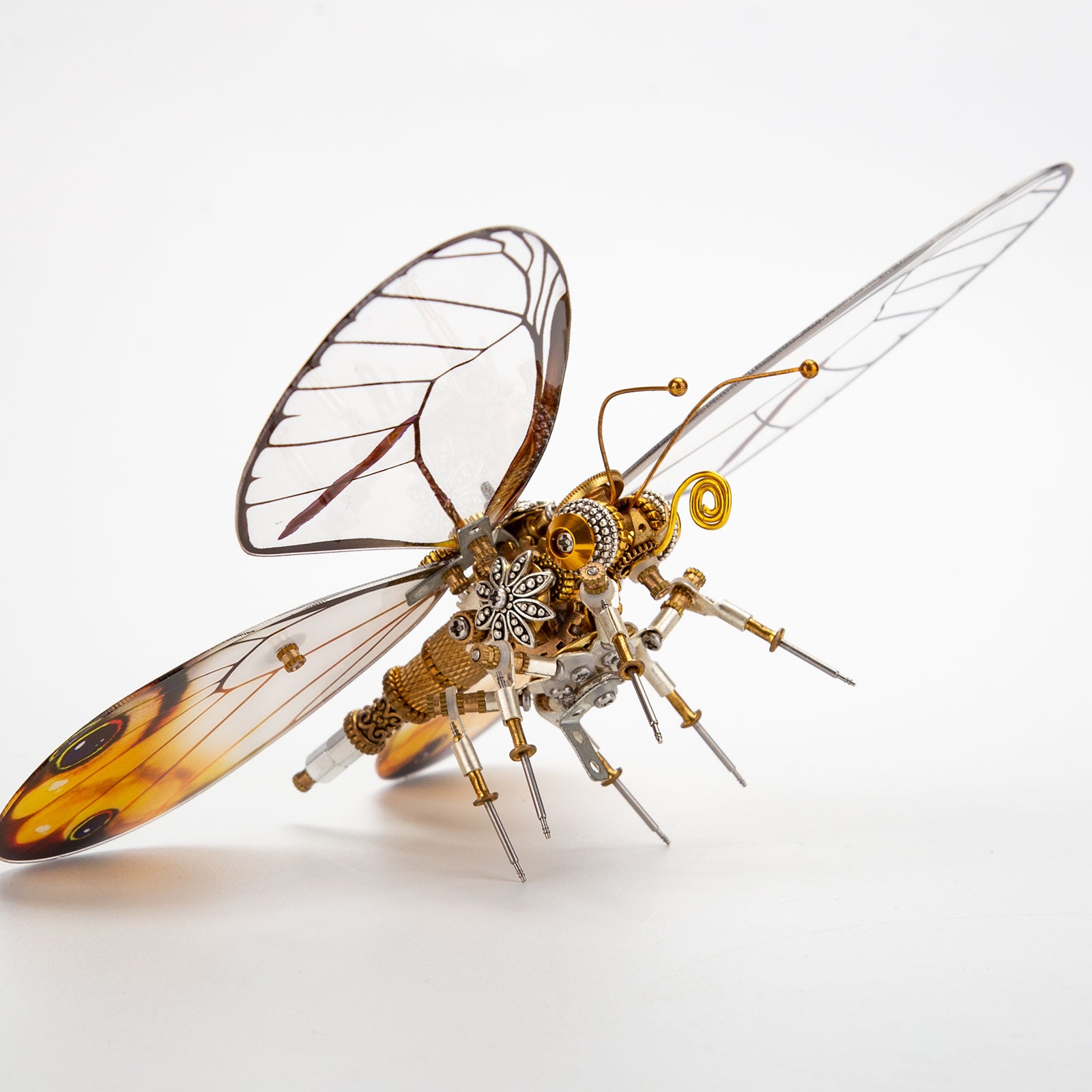 Steampunk Yellow-White Butterfly 3D Metal Puzzle DIY Kits