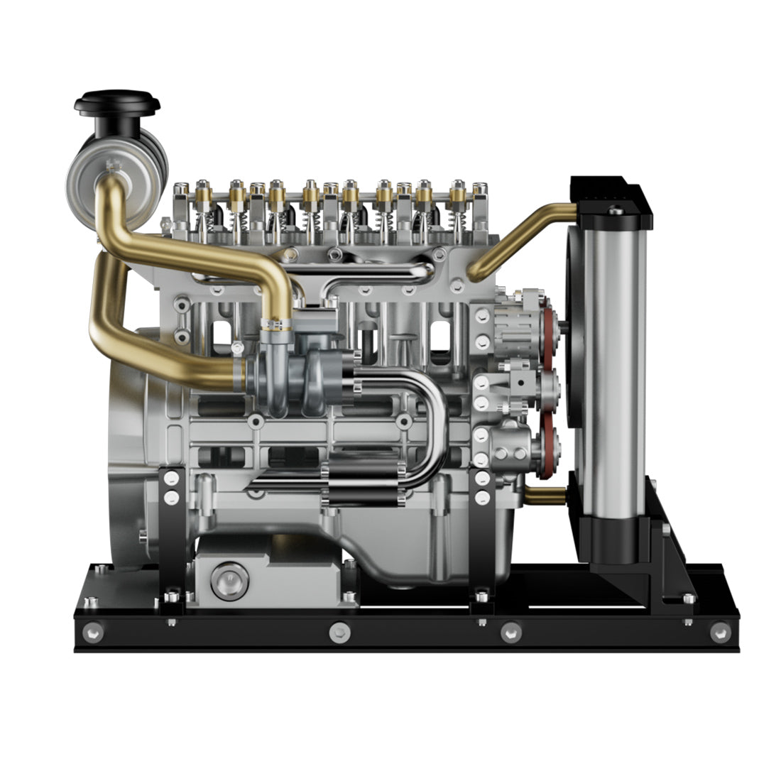 TECHING 300+PCS Build an OHV Inline Four-cylinder Diesel Engine Model