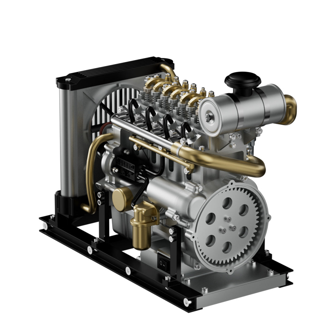 TECHING 300+PCS Build an OHV Inline Four-cylinder Diesel Engine Model
