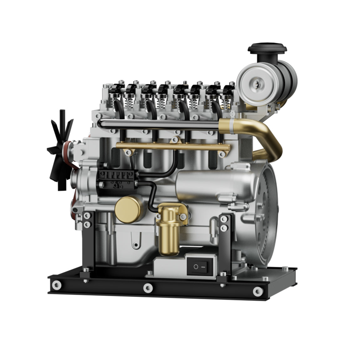 TECHING 300+PCS Build an OHV Inline Four-cylinder Diesel Engine Model