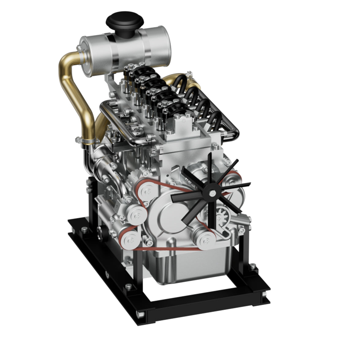 TECHING 300+PCS Build an OHV Inline Four-cylinder Diesel Engine Model