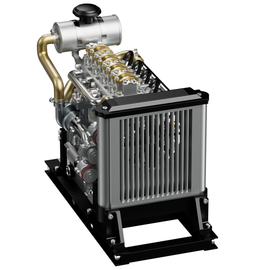 TECHING 300+PCS Build an OHV Inline Four-cylinder Diesel Engine Model
