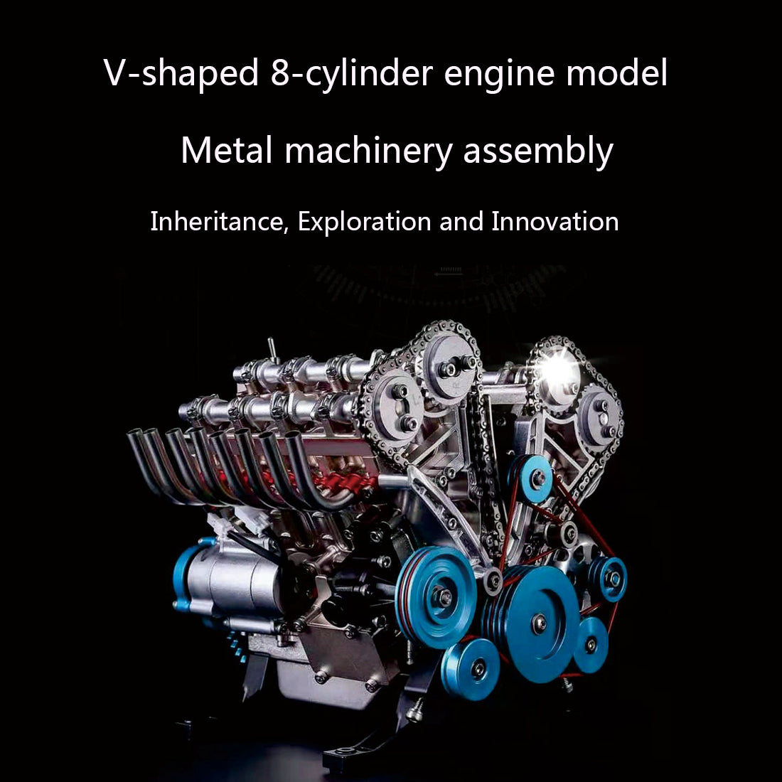 V8 Engine TECHING 3D Metal Mechanical Engine Model Science Experiment