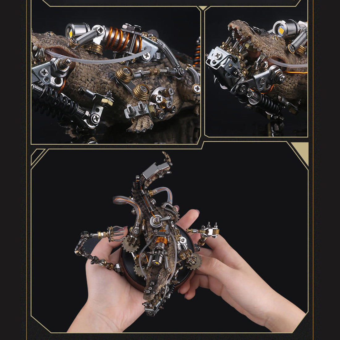547Pcs+ Steampunk Mutant Crocodile DIY Metal Assembly Model KIT
